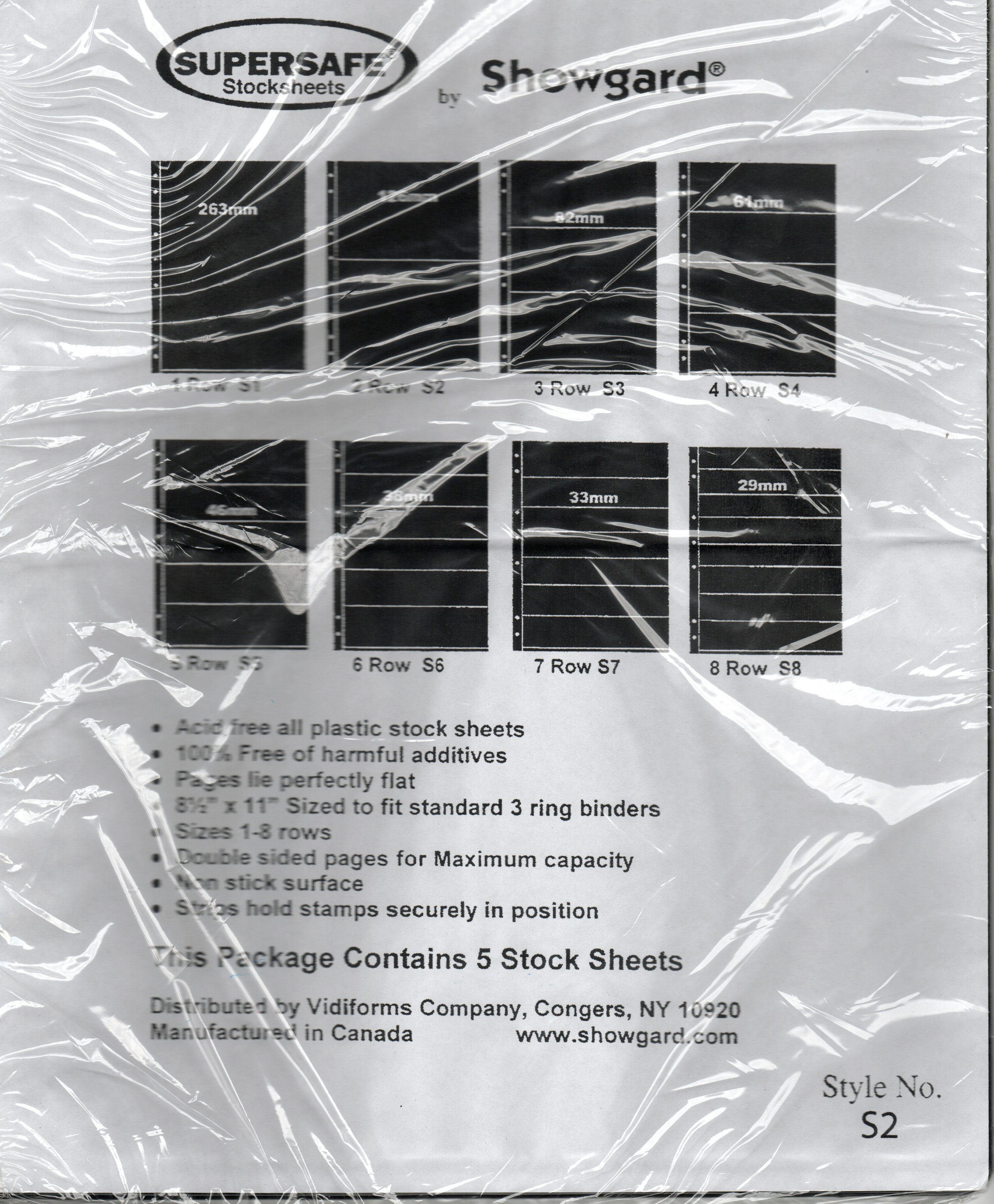 Supersafe/Showgard Stock Sheets S2 Two-Sided Two Pocket Black (Vario ...